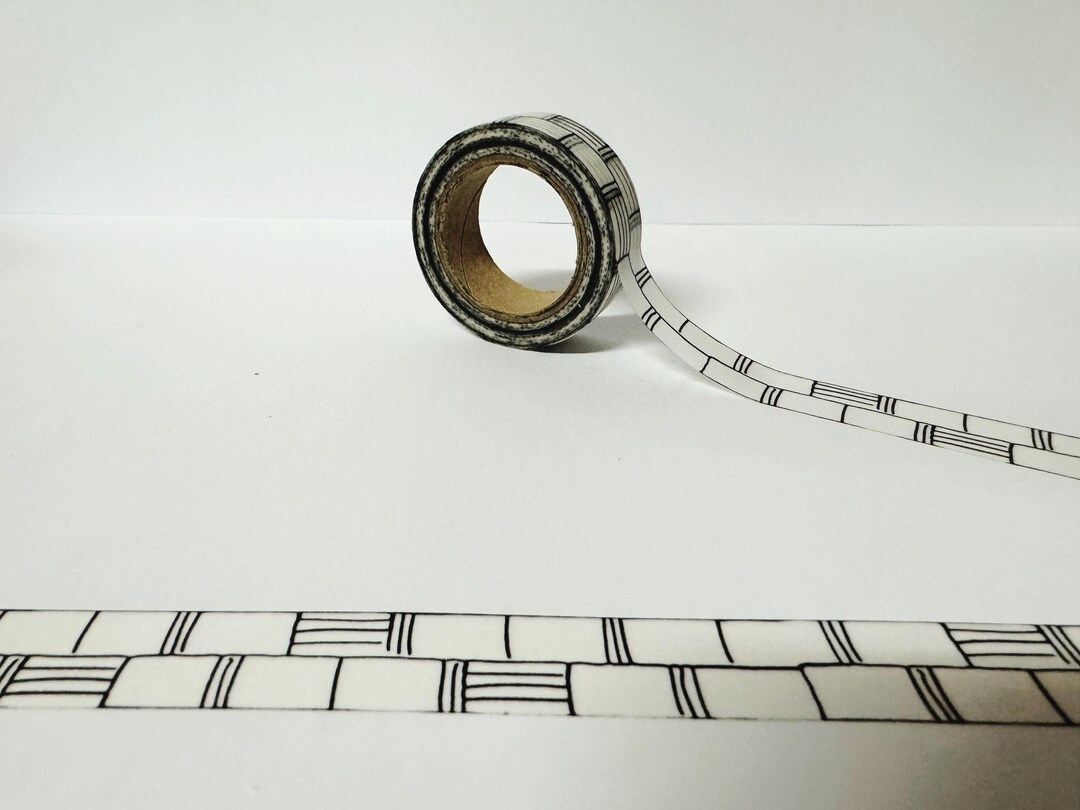 Book Spine Washi Tape: Black & White Library Bricks, 15mm - Etsy
