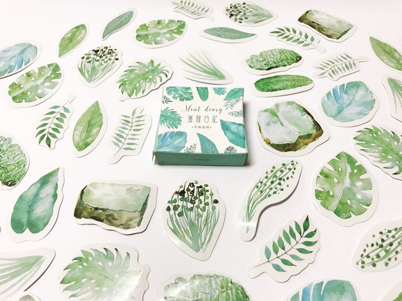 Leaves Stickers Leaf Stickers Kawaii Stickers Nature | Etsy UK