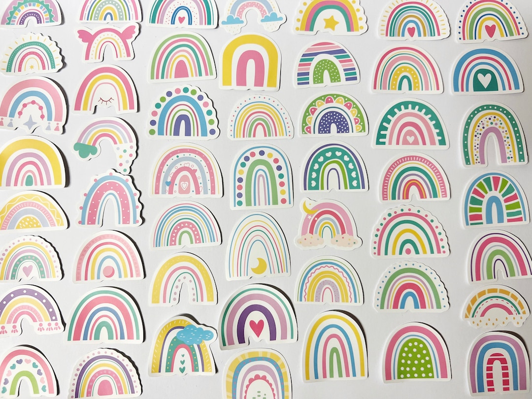 Rainbow Stickers, Pastel Rainbow Stickers, Planner Accessories, Bullet ...