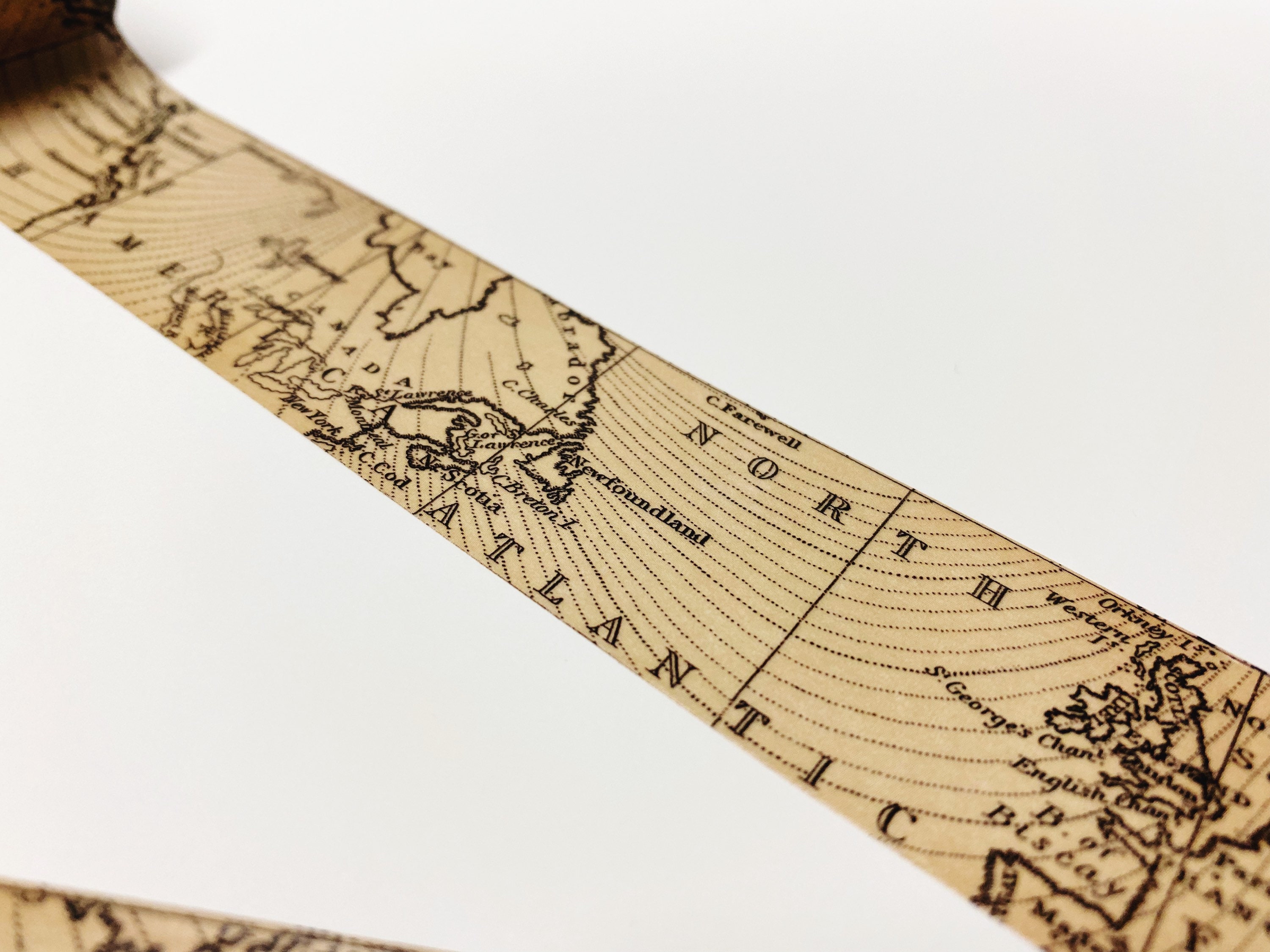 Wide Vintage Map Washi Tape Treasure Map Washi Tape | Etsy