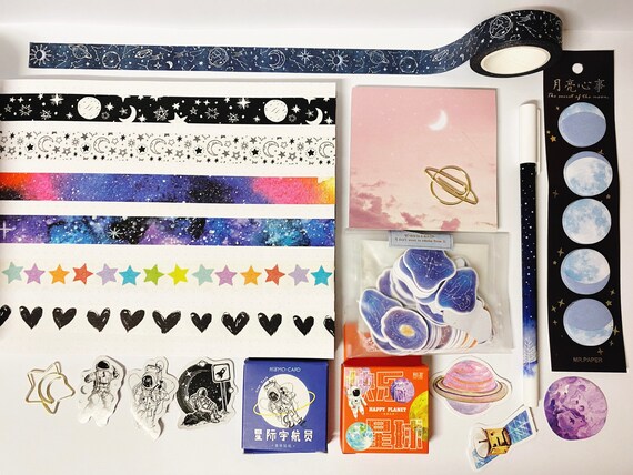 Space Stationery Mystery Box Bullet Journal Accessories Washi - Etsy