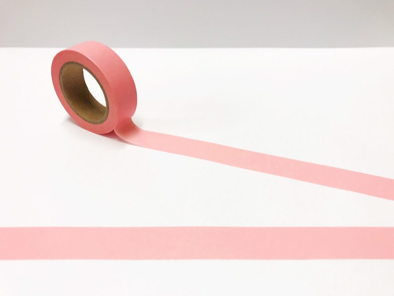 Matt Pink Washi Tape 15mm Baby Pink Tape Bullet Journal - Etsy