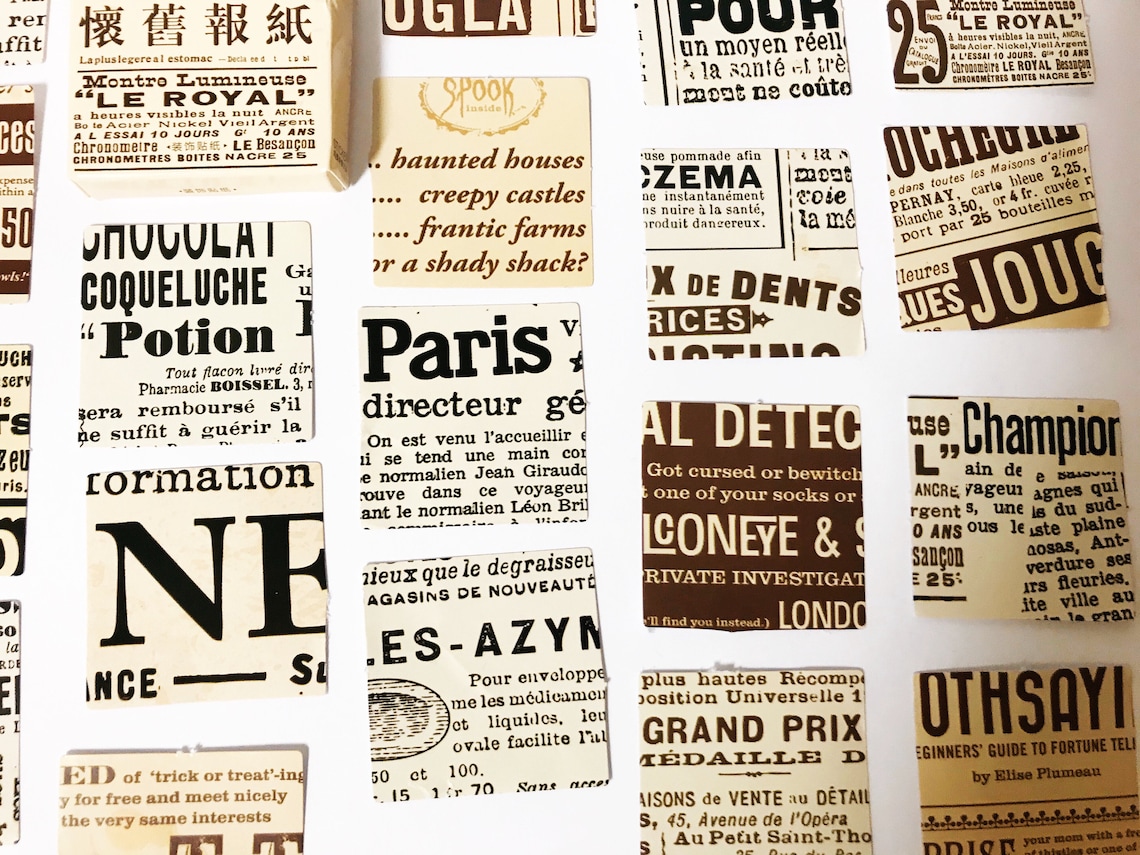 Newspaper Stickers Vintage Advertising Sticker Ephemera | Etsy