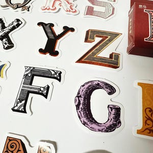 Vintage Style Alphabet Stickers, Vintage Stationery Stickers, Letter ...