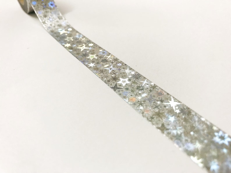 Shiny Star Washi Tape Sparkle Washi Tape Shiny Washi Silver | Etsy