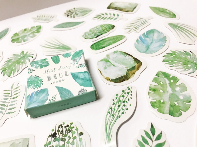 Leaves Stickers Leaf Stickers Kawaii Stickers Nature | Etsy UK