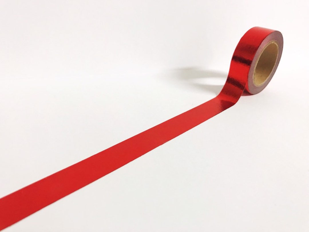 Red Washi Tape, Shiny Washi Tape, Red Foil Washi Tape, Planner ...