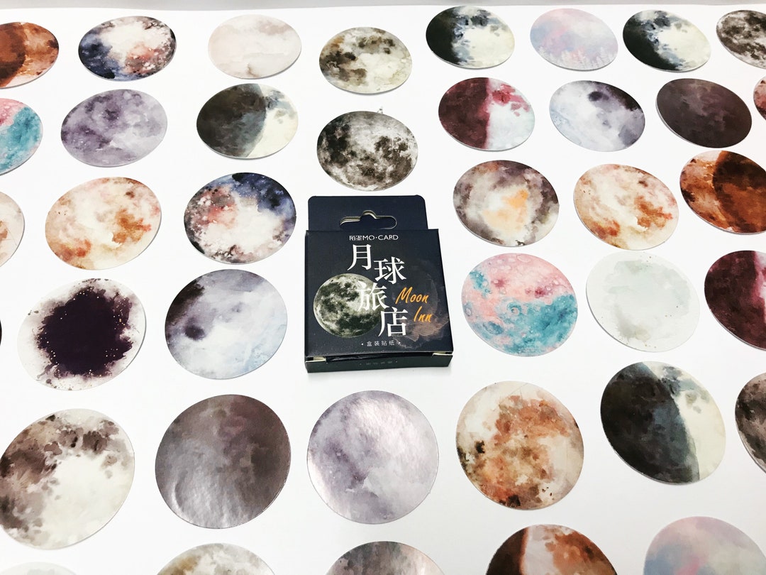 Moon Stickers Moon Phase Stickers Space Stickers Moon - Etsy
