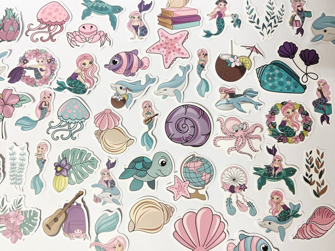 Under the Sea Vinyl Stickers: Mermaid & Marine Life Set - Etsy