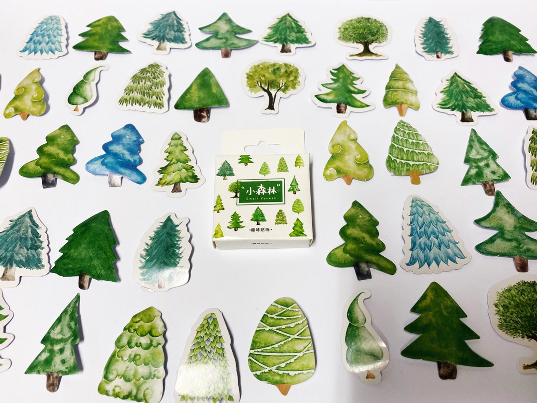 Trees Stickers, Spring Summer Autumn Winter Trees Stickers, Seasons ...