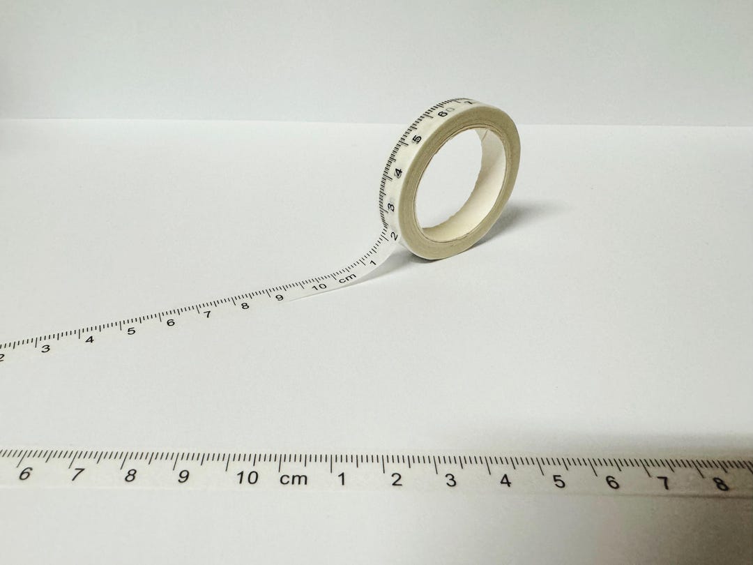 Thin Tape Measure Washi Tape, 9mm Washi, Ruler Black and White Washi ...