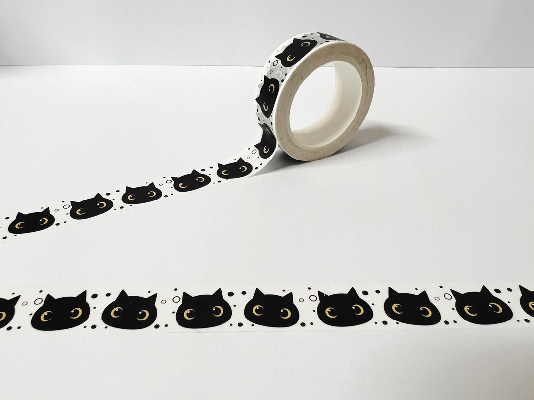 Black Cat Washi Tape Cat Washi Tape Paw Print Washi Cat - Etsy