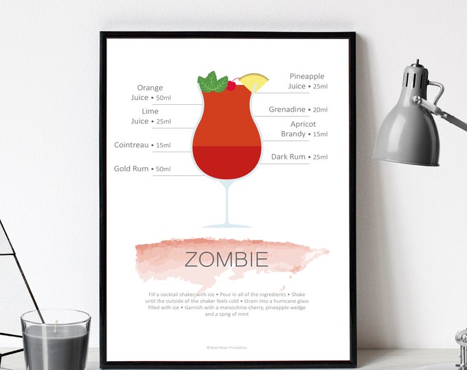 Pop Cocktails Drink PosterBoard - 24" x 36" Wspaniały plakat koktajlowy ...