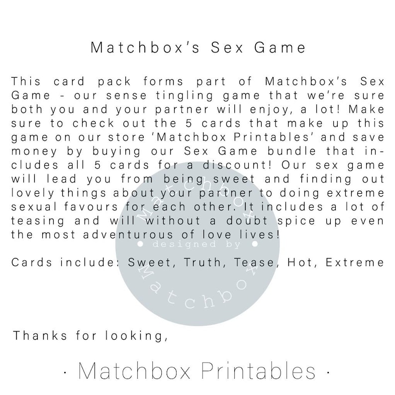 Hot Sex Activity Cards Instant Digital Download Valentines Etsy Canada