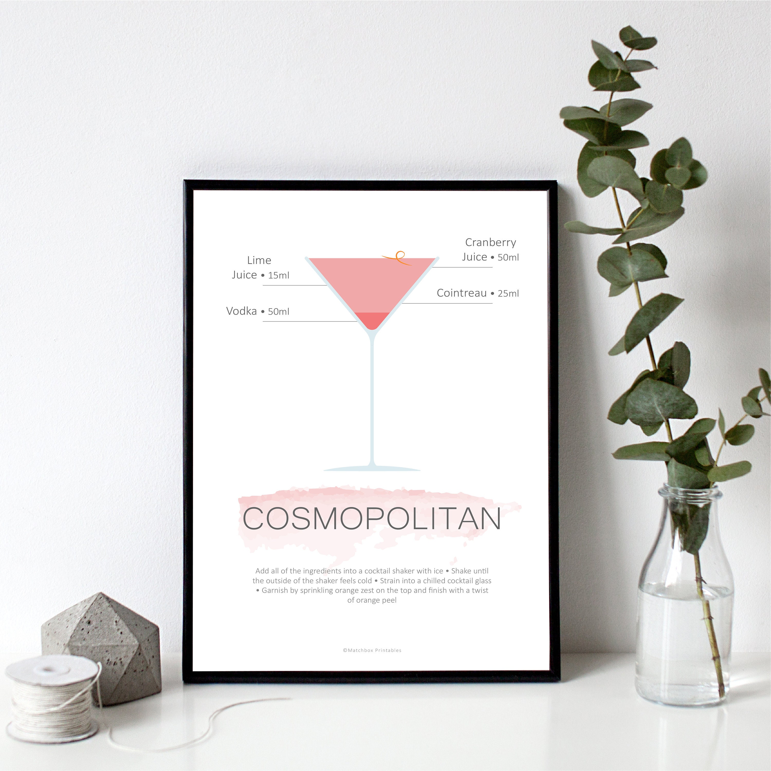 Cosmopolitan Cocktail Poster | Instant Download | Digital Download ...