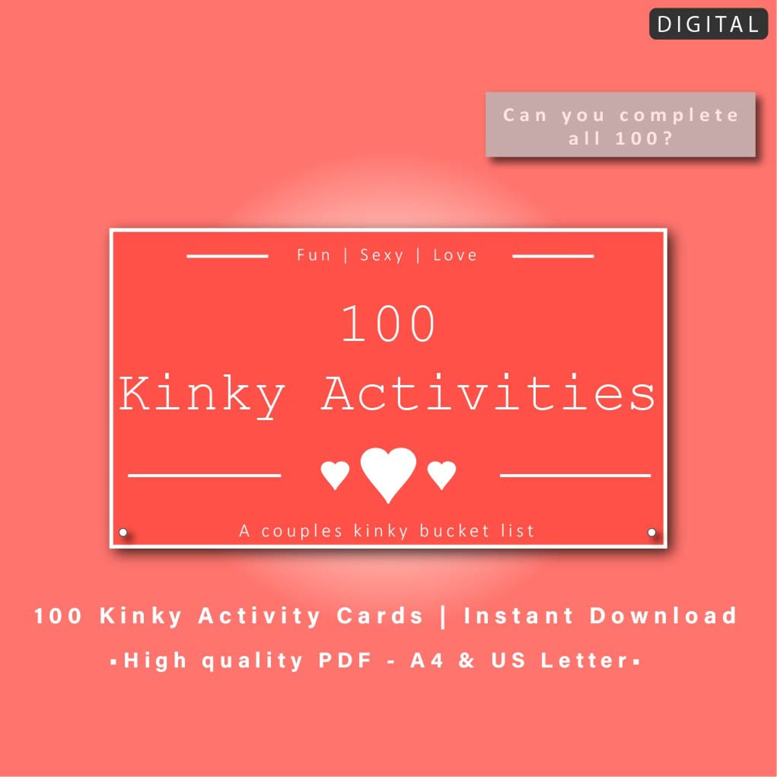 100 Kinky Activities | Kinky Cards | Instant Digital Download ...