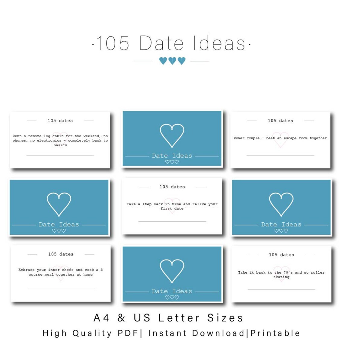 Couples Date Ideas Instant Digital Download Printable - Etsy UK