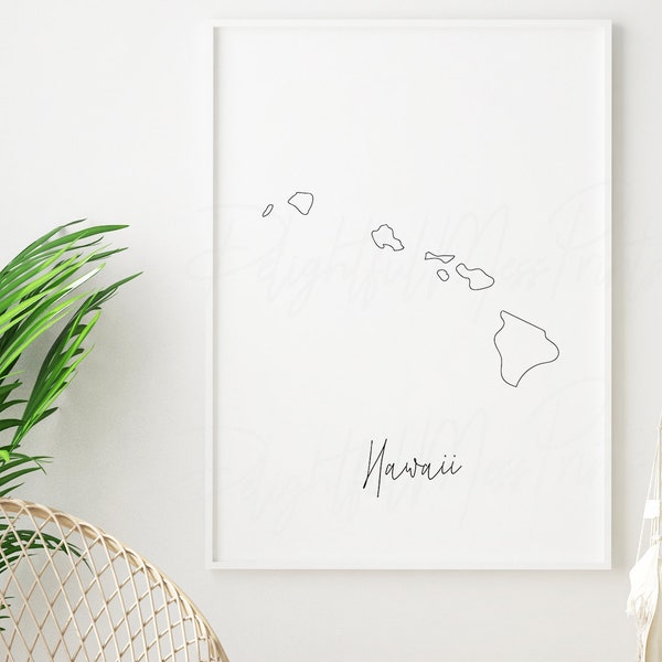 Hawaii Line Art - Etsy