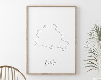 Germany Print Map Cute - Etsy