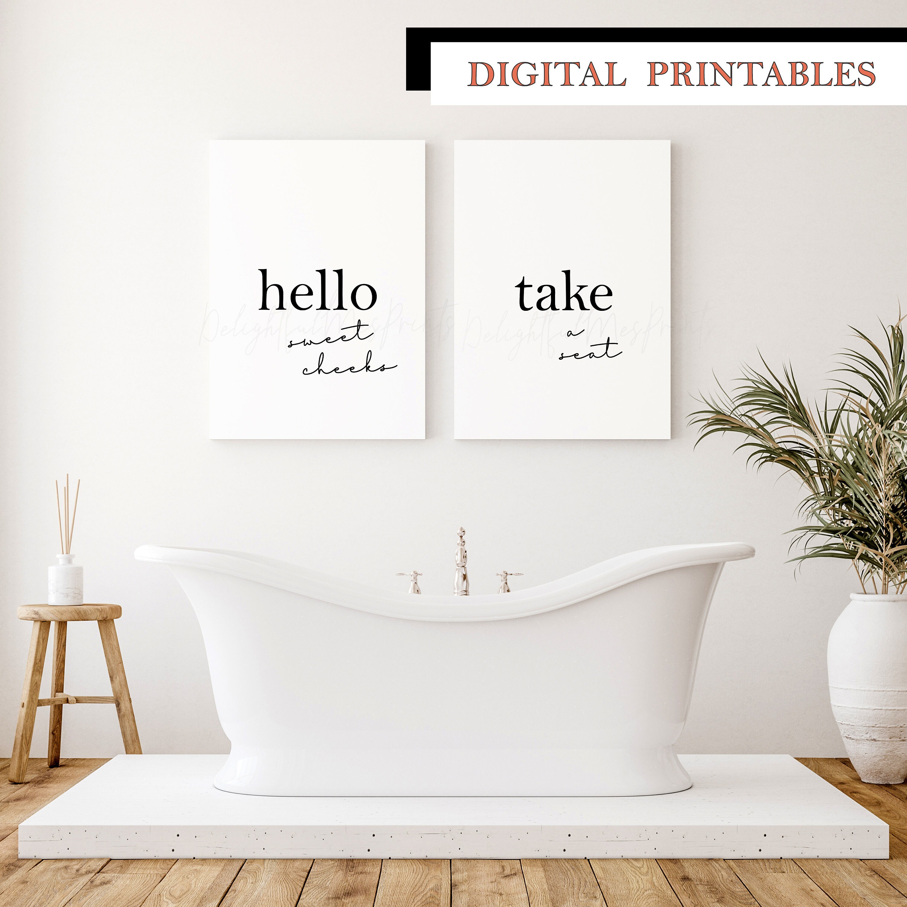 Bundle of 10 Bathroom Digital Printables, Bathroom Quote Prints ...