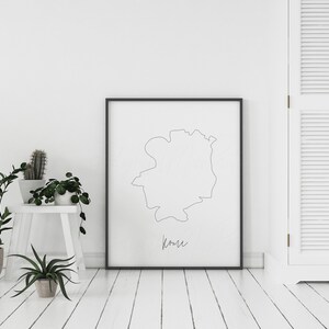 Rome, Italy Map Line Art Digital Printable, Instant Download Print ...