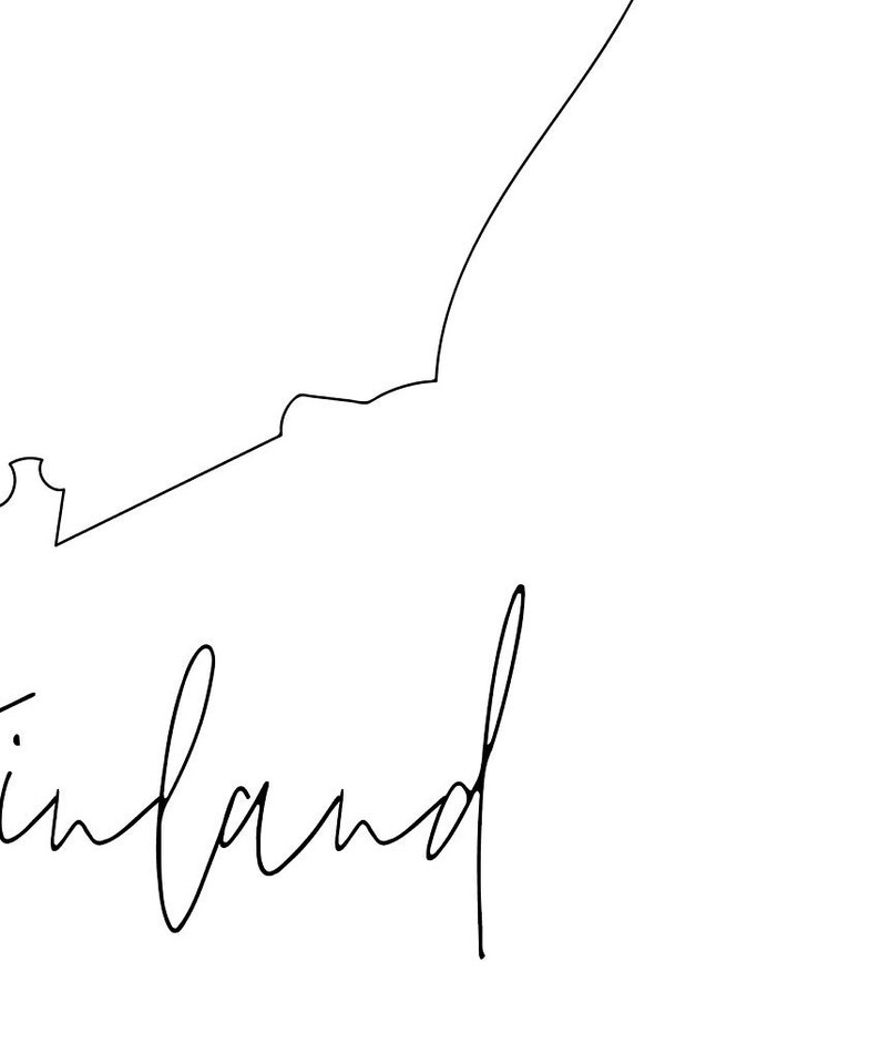 Finland Map Line Art Digital Printable, Instant Download Print, Finland ...