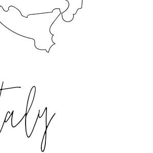 Italy Map Line Art Digital Printable, Instant Download Print, Italy ...