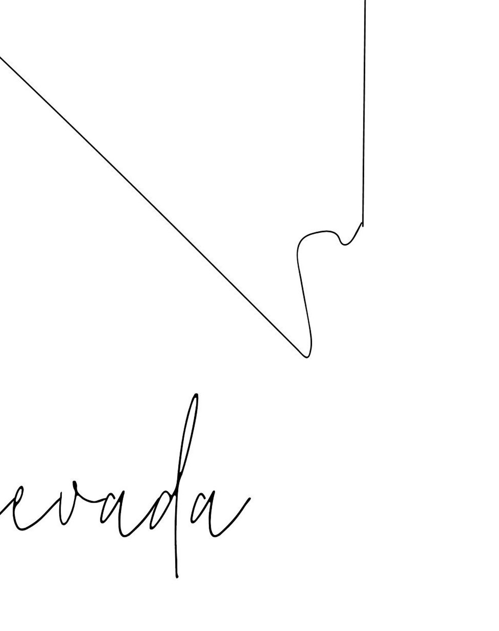 Nevada State Map Line Art Digital Printable, Instant Download Print ...