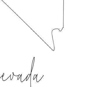 Nevada State Map Line Art Digital Printable, Instant Download Print ...