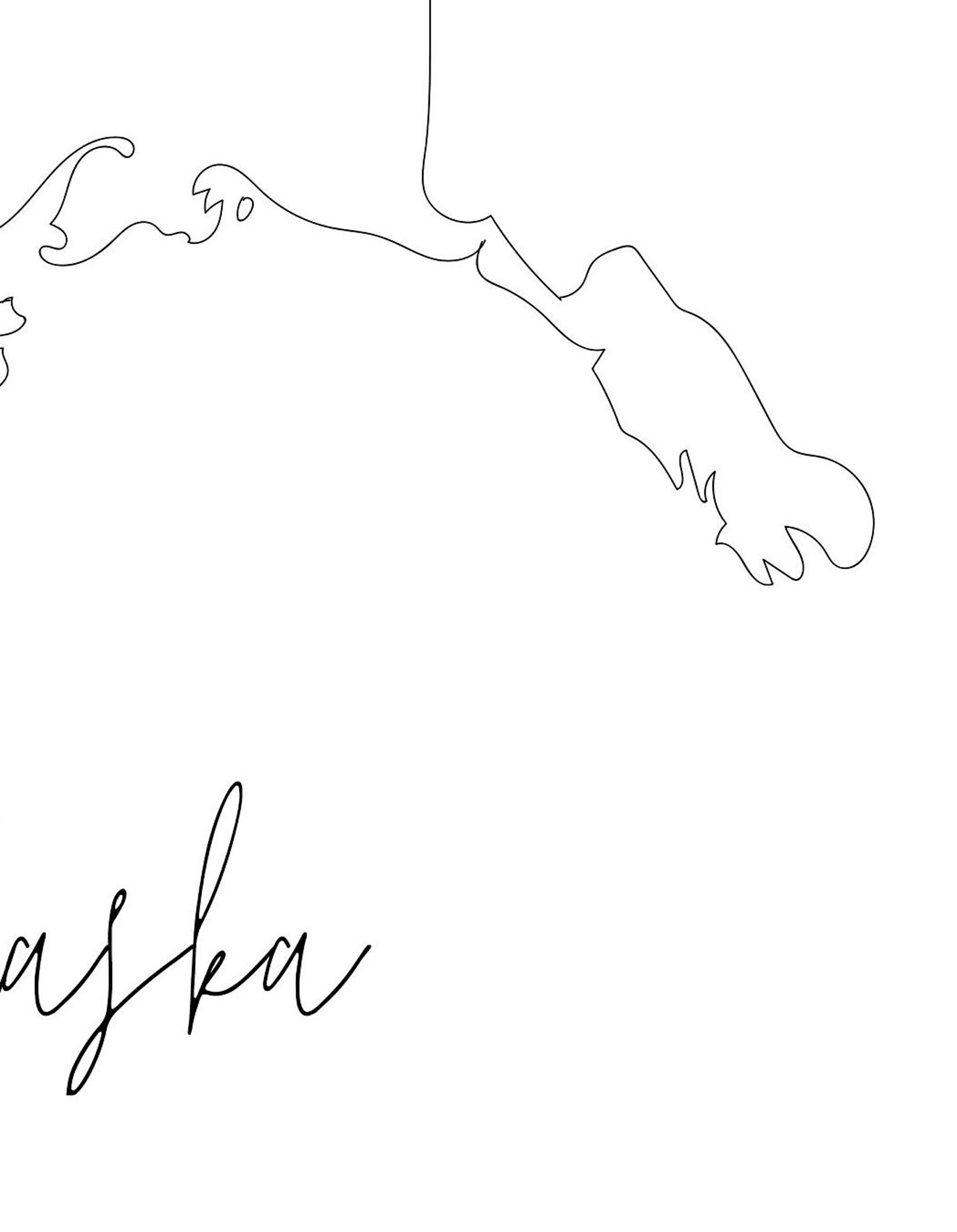 Alaska State Map Line Art Digital Printable Instant Download - Etsy