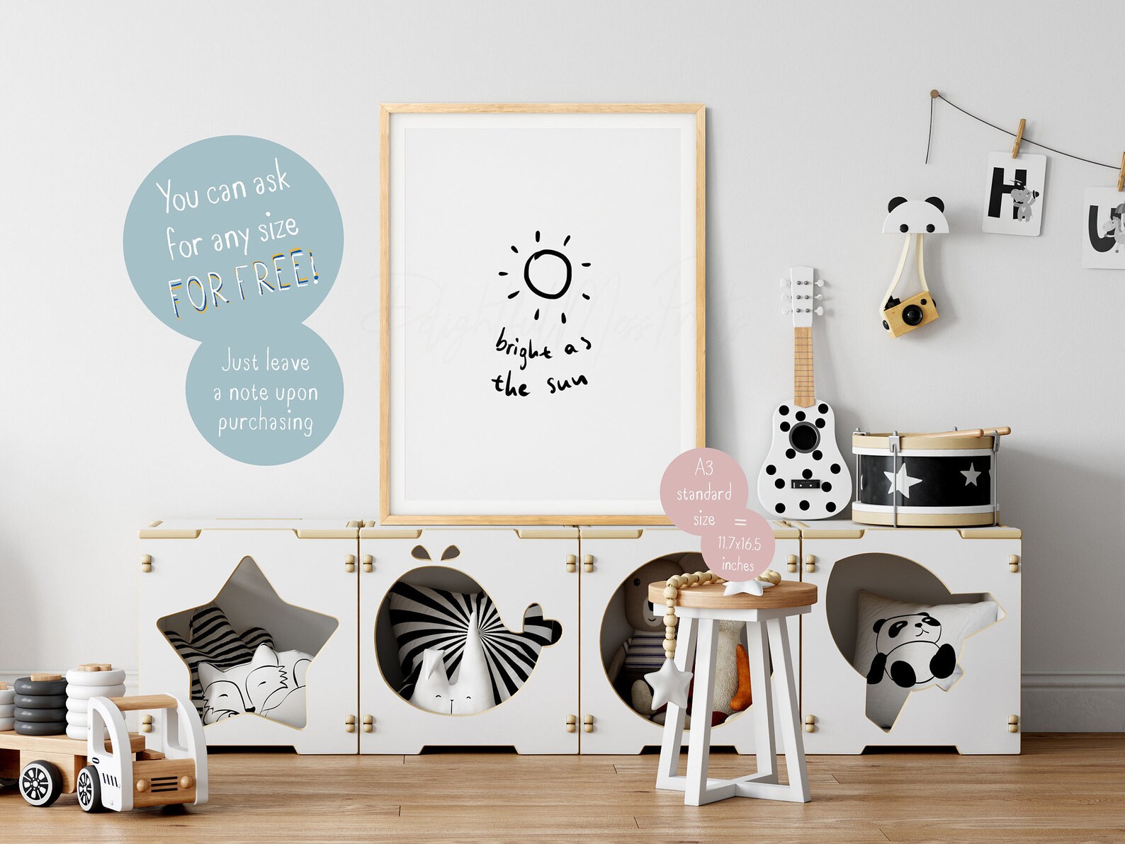 Bright as the Sun Digital Printable, Instant Download Print, Minimal ...