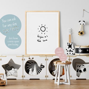 Bright as the Sun Digital Printable, Instant Download Print, Minimal ...