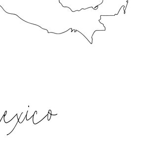 Mexico Map Line Art Digital Printable, Instant Download Print, Mexico ...
