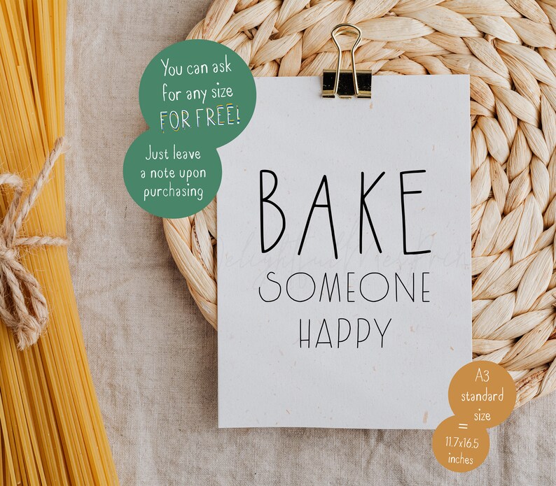 Bake Someone Happy Digital Printable, Cooking Lover Print, Fun Kitchen ...