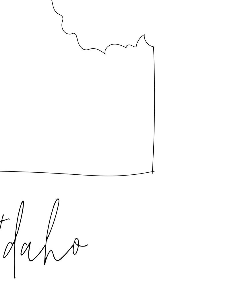Idaho State Map Line Art Digital Printable, Instant Download Print ...