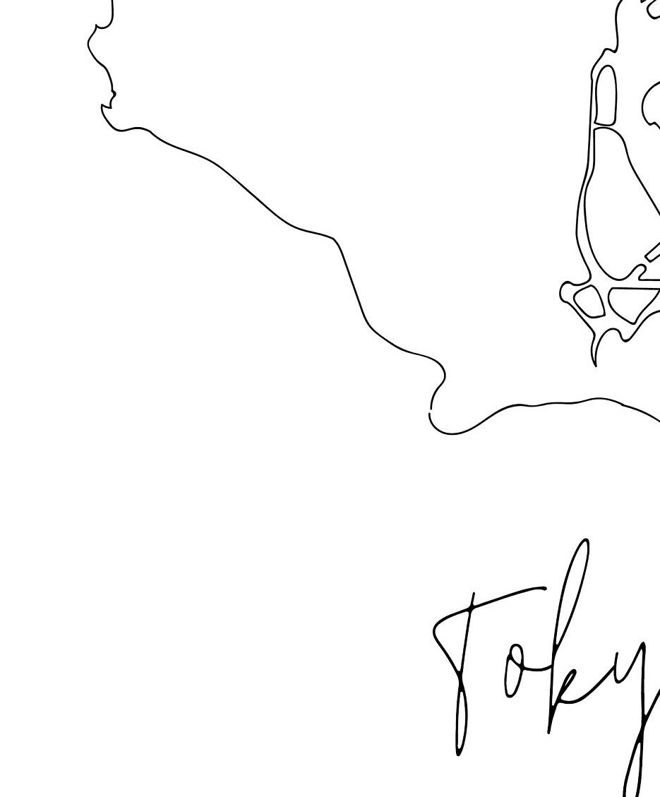Tokyo, Japan Map Line Art Digital Printable, Instant Download Print ...