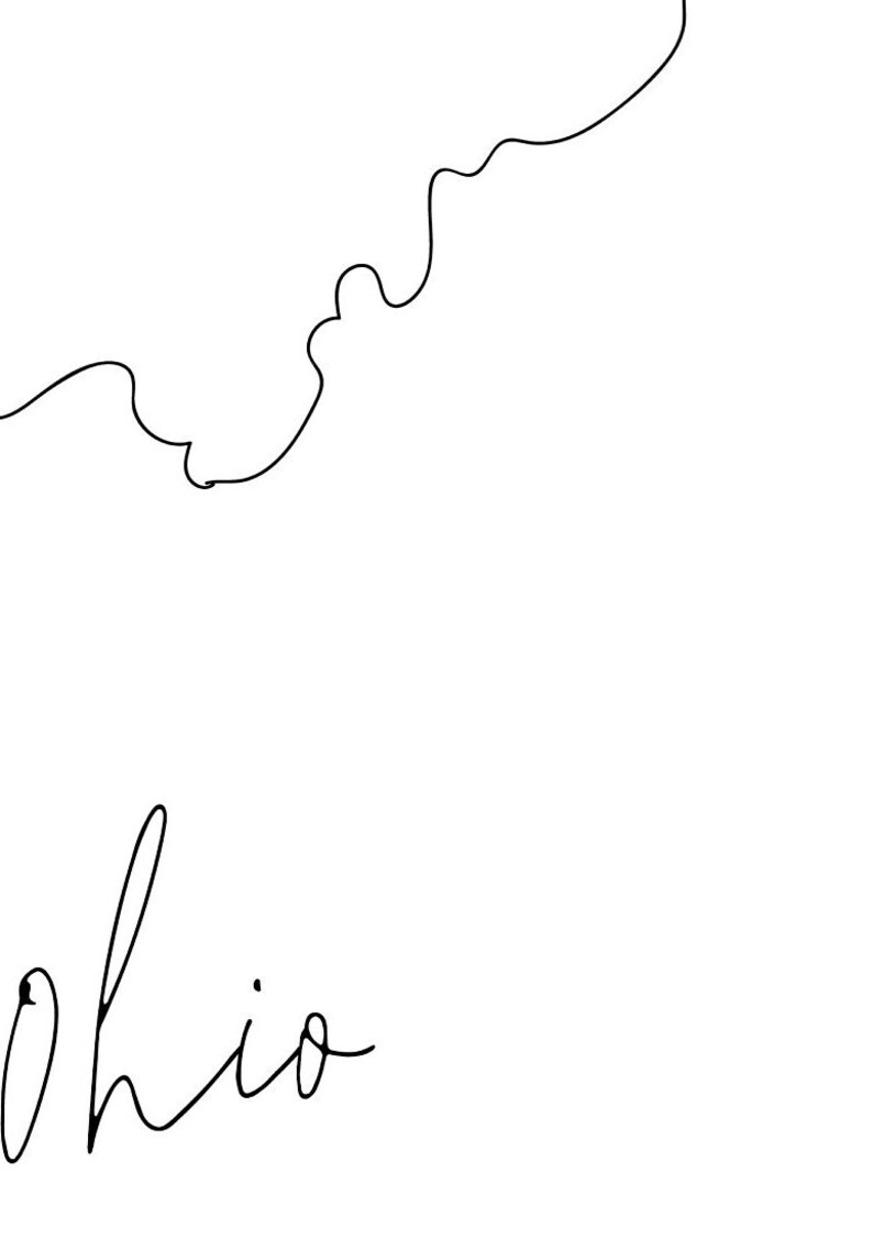 Ohio State Map Line Art Digital Printable, Instant Download Print, Ohio ...