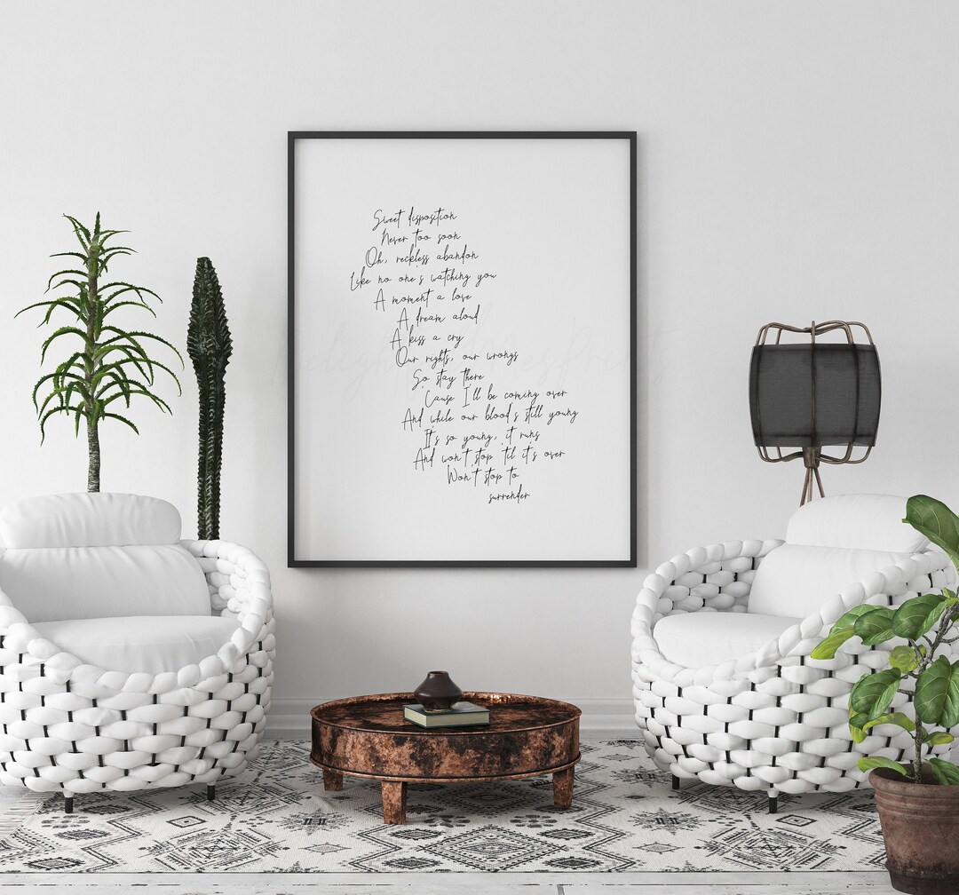Sweet Disposition the Temper Trap Lyrics Digital Printable, Instant ...
