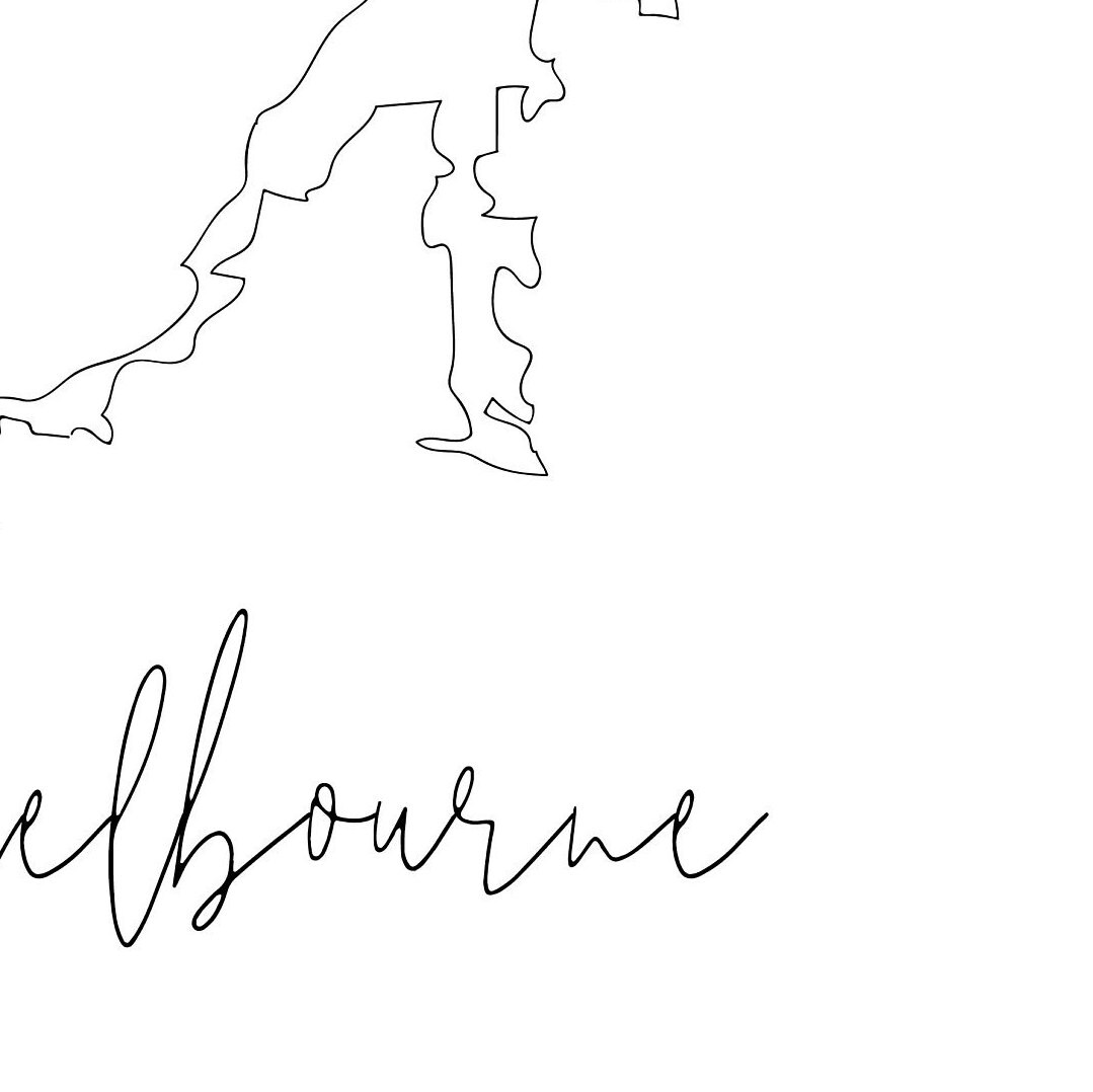 Melbourne, Australia Map Line Art Digital Printable, Instant Download ...