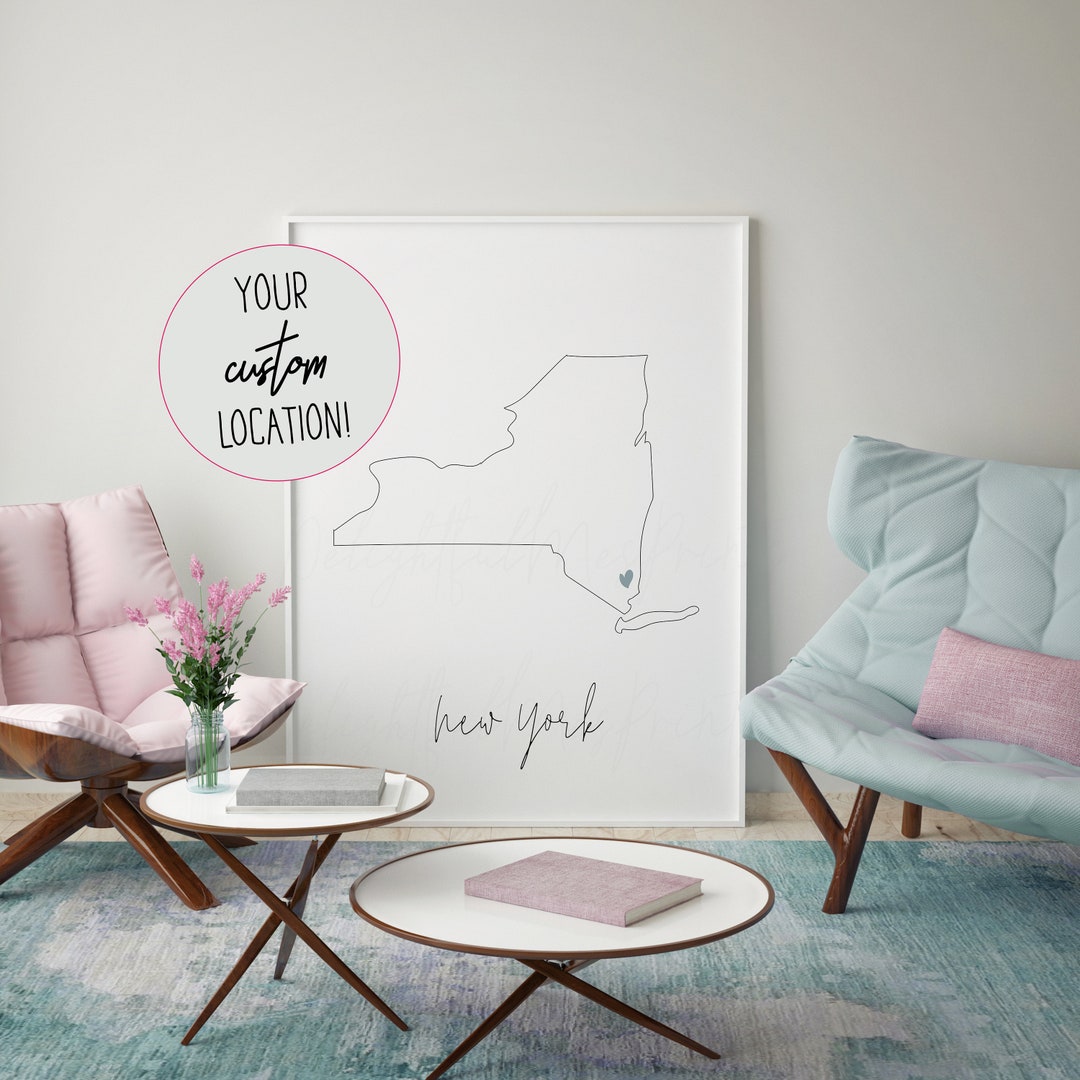 CUSTOM Place on Map Digital Printable Custom States Map - Etsy