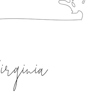 Virginia State Map Line Art Digital Printable, Instant Download Print ...