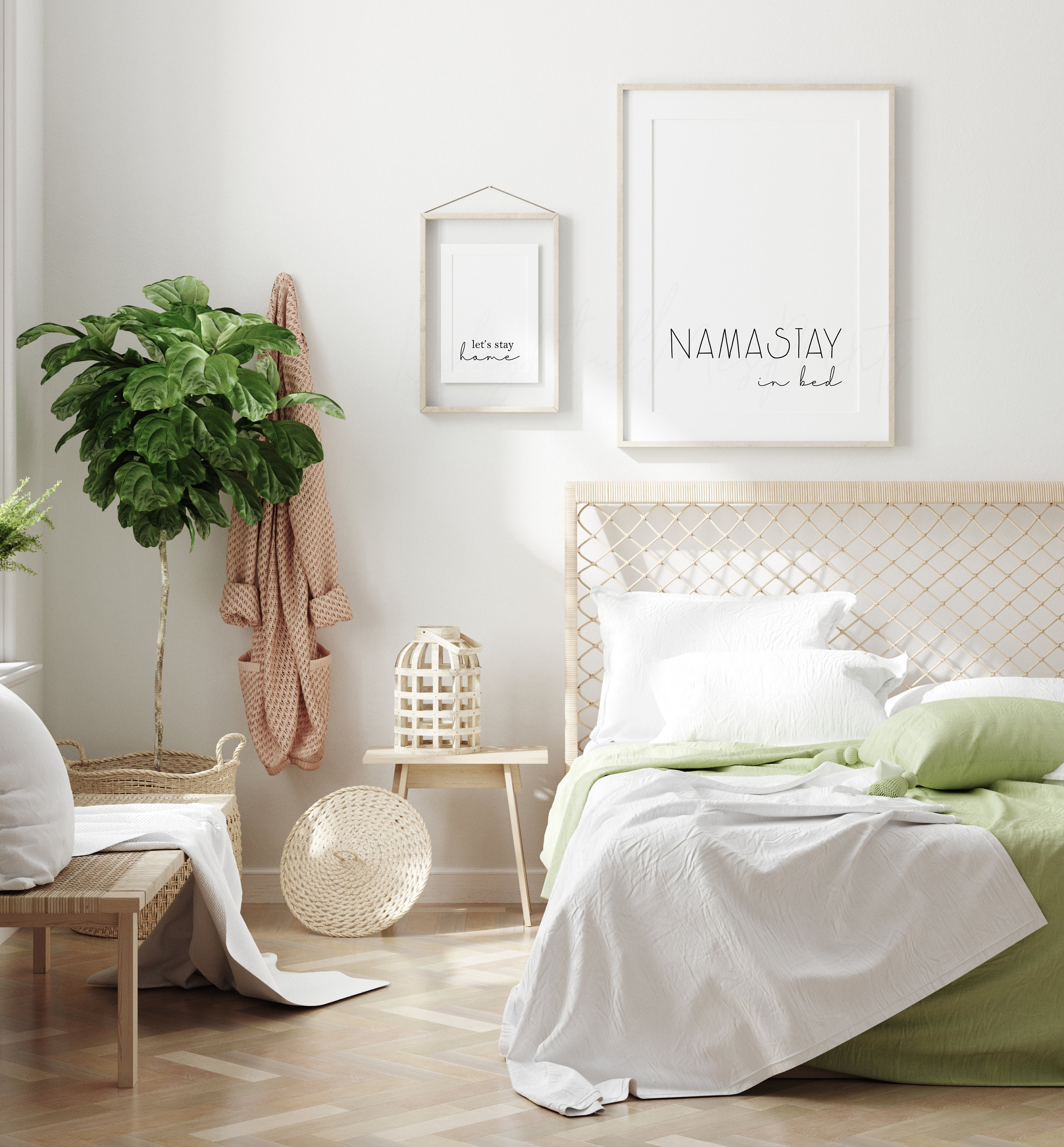 Namastay in Bed Digital Printable, Minimal Quote Print, Namastay ...