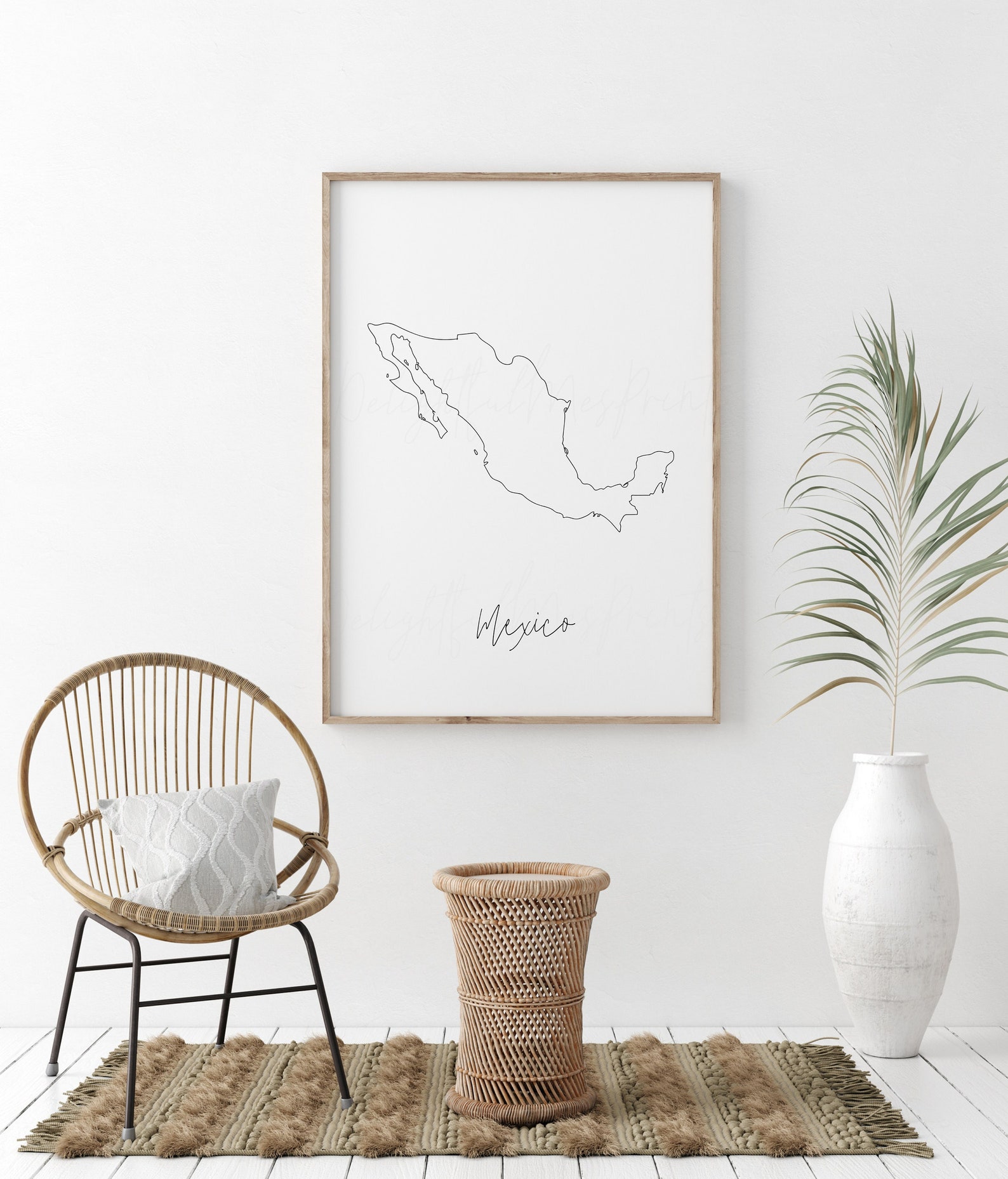 Mexico Map Line Art Digital Printable Instant Download Print - Etsy