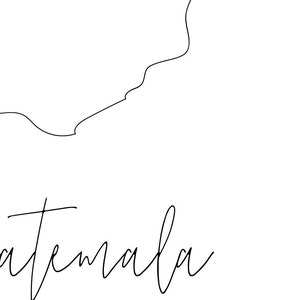 Guatemala Map Line Art Digital Printable, Instant Download Print ...