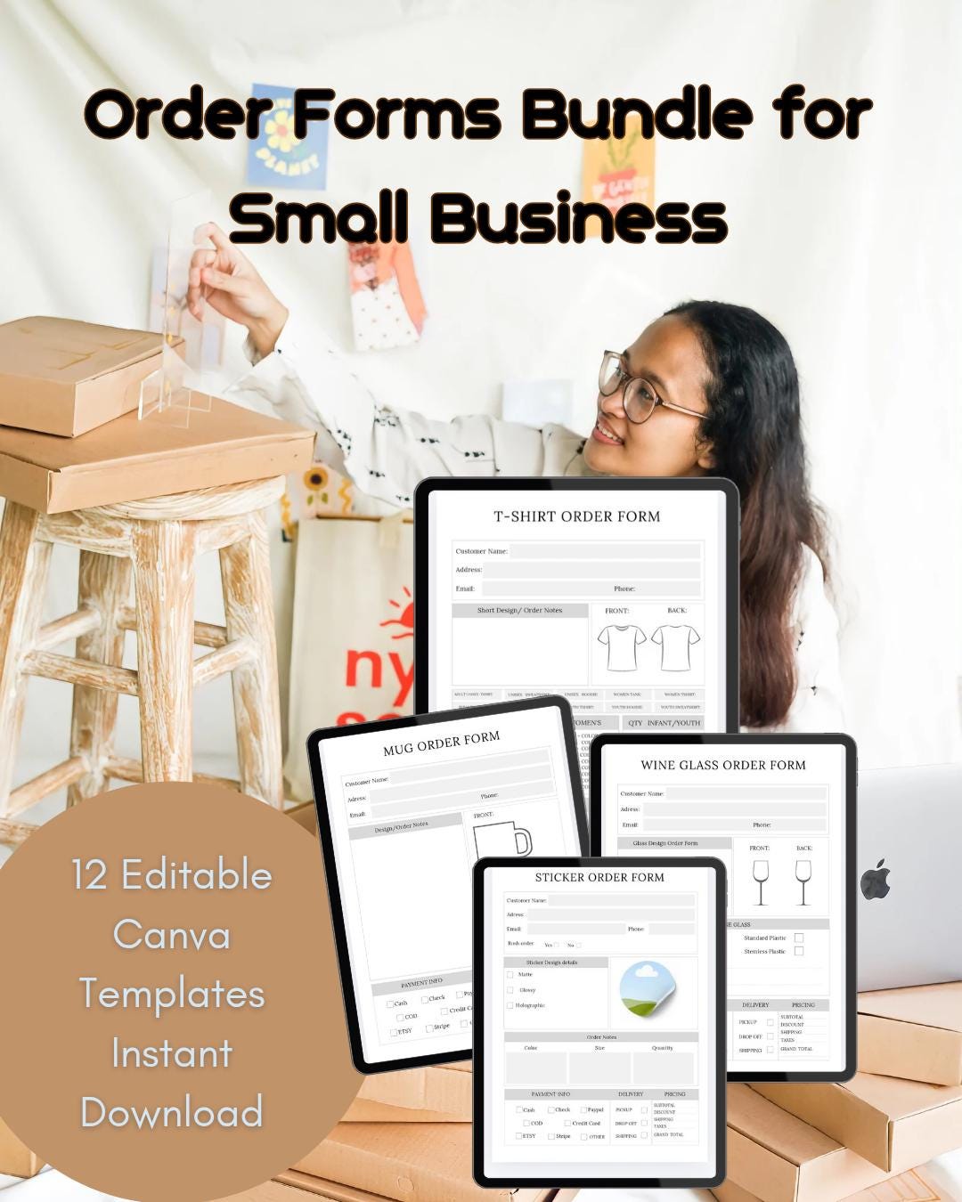 Order Forms Bundle for Small Business Sellers, Canva Editable (digital ...