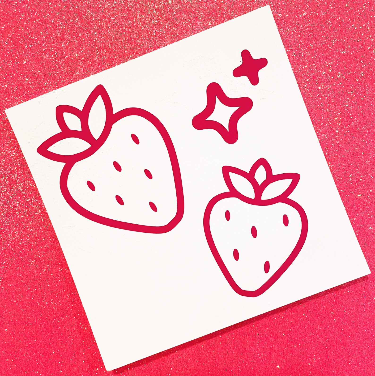 Strawberry Sparkle Cute Kawaii Girly Vinyl Car Laptop Water - Etsy
