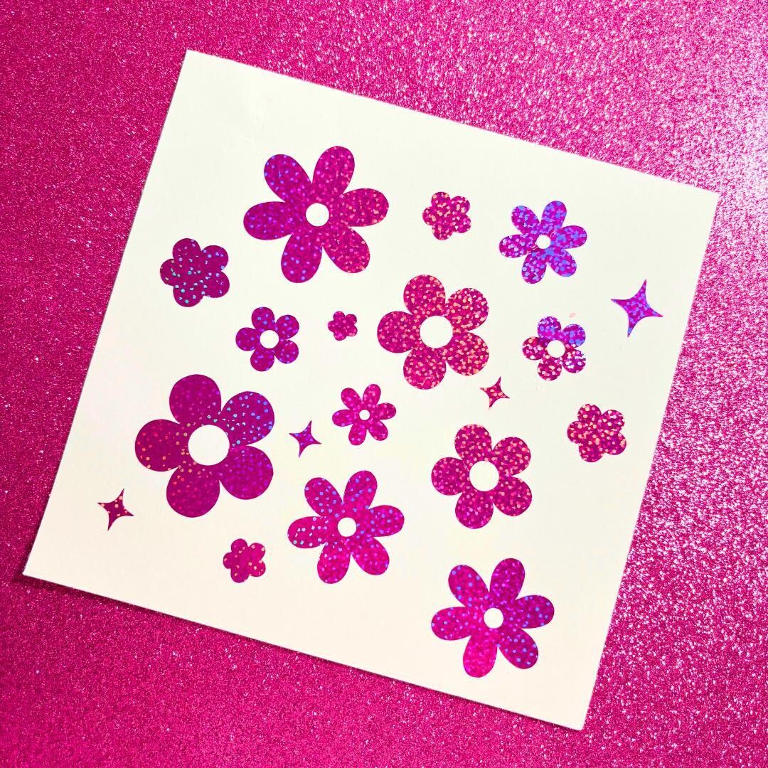 Groovy Flower Sparkle Sticker Decal Sheet for Laptop, Car, PC, Water ...