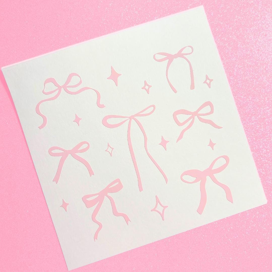Hoja de calcomanías de lazos brillantes: pegatinas de vinilo Kawaii de ...