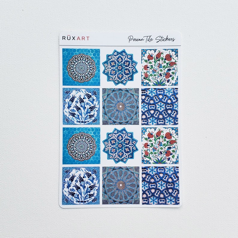 Persian Tile Stickers CLEAR Glossy Sticker Sheet Persian Art Inspired 4 ...