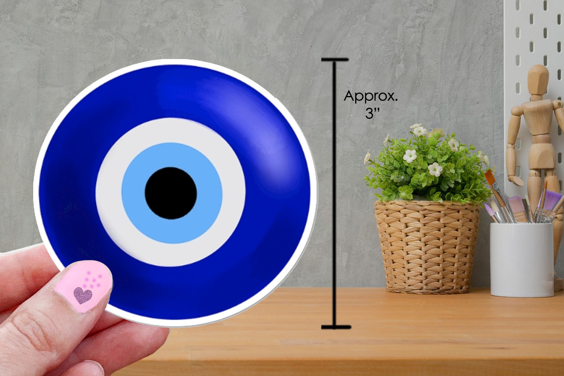 Evil Eye Vinyl Sticker - Approx. 3" Vinyl Sticker. Waterproof, Indoor ...